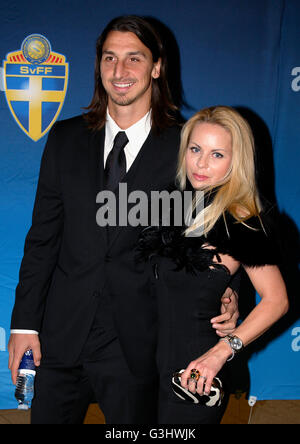 Zlatan Ibrahimovic with partner Helena Seger at Swedish sportgala Stock ...