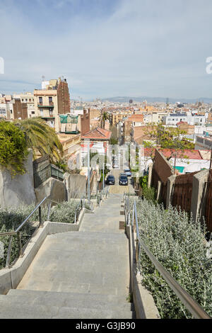 steep stairs in Barcelona Stock Photo - Alamy