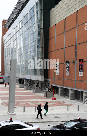 Exterior of the Bell Center, home of the Montreal Canadiens hockey team ...