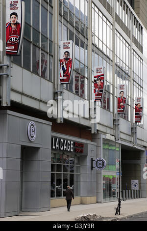 Exterior of the Bell Center, home of the Montreal Canadiens hockey team ...