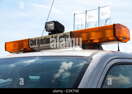 A Follow-Me-car stands on the airport Cologne/Bonn in Germany, 08 March ...