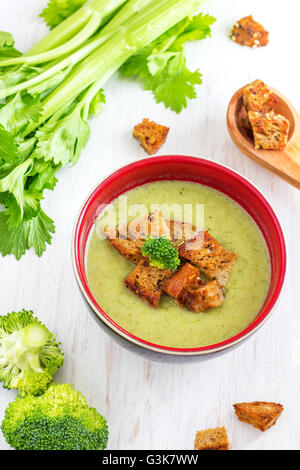 Creamy Broccoli & Celery Soup Stock Photo - Alamy