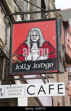 Jolly Judge, pub sign, Edinburgh, Scotland, United Kingdom, Europe ...