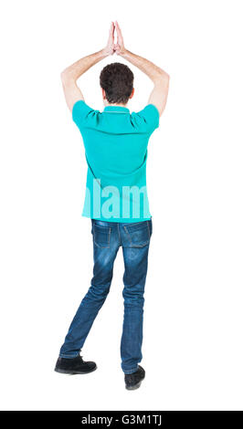 Man Praying Rear View Isolated on the White Background Stock Photo - Alamy