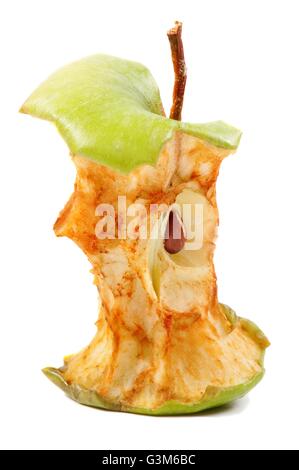 Green apple bit. Isolated over white Stock Photo - Alamy