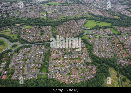 An aerial view of residential areas of Preston, Lancashire Stock Photo ...