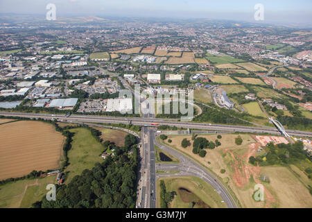 An aerial view of Junction 29 of the M5 at Exeter Stock Photo - Alamy