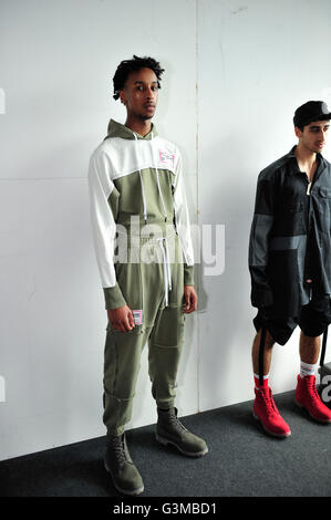 Models backstage at the Liam Hodges London Collections Men SS17 show ...