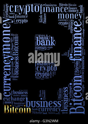 Bitcoin related wordart conceptual illustration Stock Photo - Alamy