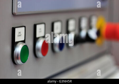 Red button Control panel CNC Industrial robot for detail machine ...