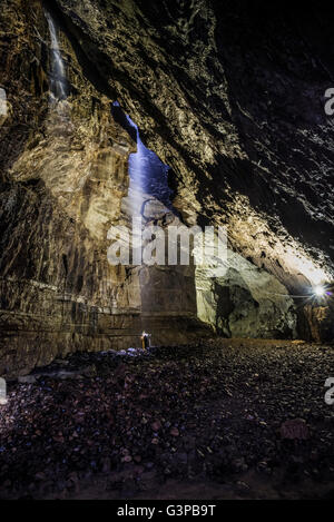 Gaping Gill main chamber Stock Photo - Alamy