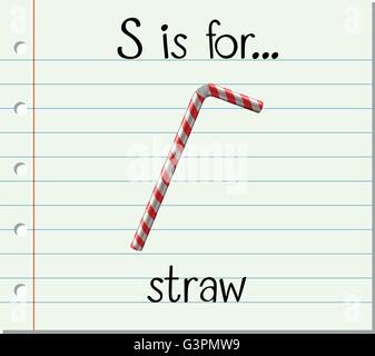 Flashcard letter S is for straw Stock Vector Image & Art - Alamy