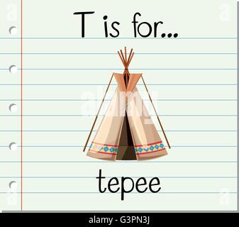Flashcard letter T is for tent illustration Stock Vector Image & Art ...