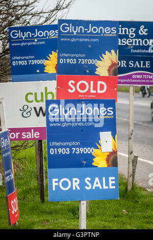 For sale and to let boards on a street in York as house prices dived at ...