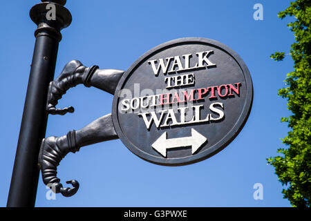 A sign in Southampton marking the route and location of the historic ...