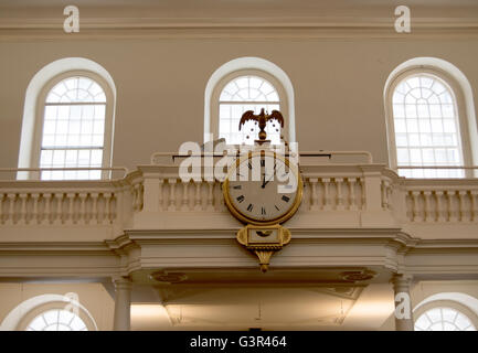 Boston historical state house interior clock Stock Photo - Alamy