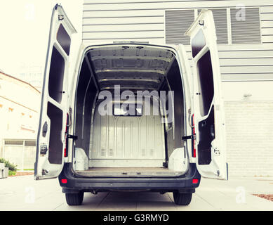 Minivan with doors open Stock Photo - Alamy