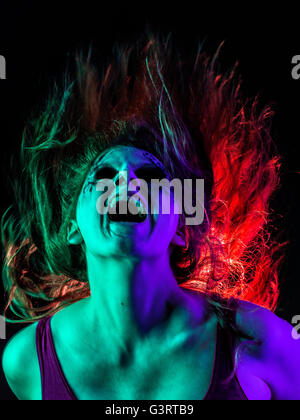 Terrifying shrieking gruesome female zombie witch Stock Photo - Alamy