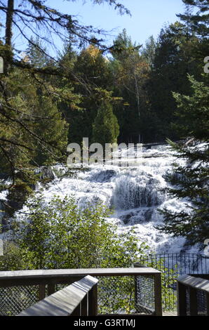 Walkway at Bond Falls in Paulding, Michigan Stock Photo - Alamy