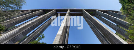 Low angle perspective view of a motorway road bridge Stock Photo - Alamy