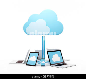 Cloud computing with multiple devices Stock Photo - Alamy