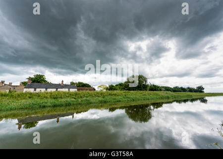 The New Bedford River at Sutton Gault with the Anchor Inn in the ...