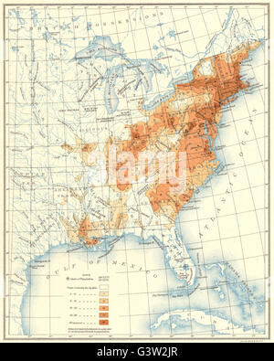 USA: Population distribution East of the 100th Meridian: 1860, 1900 ...