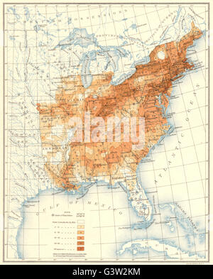 USA: Population distribution East of the 100th Meridian: 1860, 1900 ...