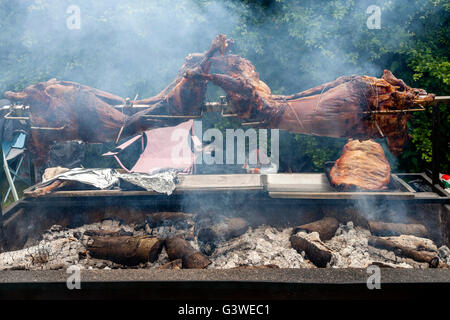 A medieval spit roast Stock Photo - Alamy