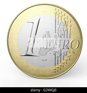 One euro coin isolated close up Stock Photo - Alamy