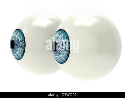two eyeballs isolated on white back ground Stock Photo - Alamy