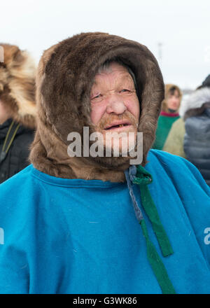 elderly nenets in national clothes, malitsa. The Yamal Peninsula Stock ...
