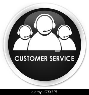 Customer service (team icon) isolated on glossy brown round button ...