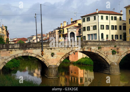 Padua, Italy. A view of Ponte Molino. It is a Roman segmental arch ...