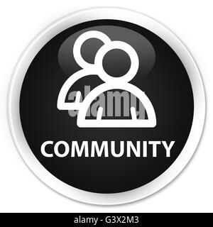 Community (group icon) isolated on glossy orange round button abstract ...