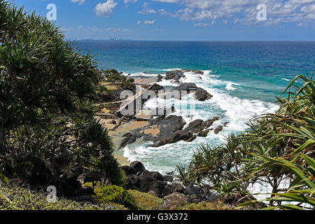 View from Point Danger lookout on the Queensland, New South Wales ...