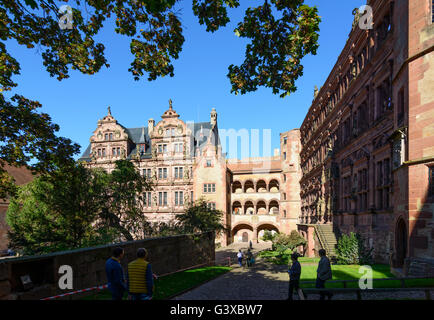 The courtyard of Heidelberg Castle, Heidelberg, Baden-Wuerttemberg ...