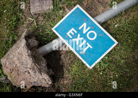 Broken Exit Sign Stock Photo - Alamy