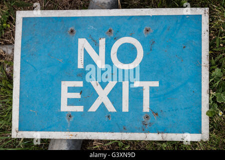 Broken Exit Sign Stock Photo - Alamy