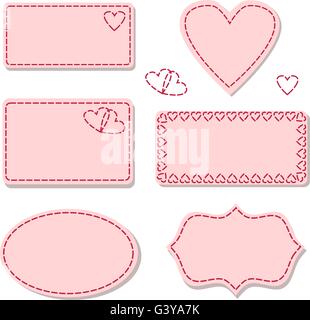 Stitch stitches vector set. Stitched repeated seams big collection ...