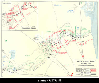 TUNISIA: Battle of Mareth 1943, 1966 vintage map Stock Photo: 105712018 ...