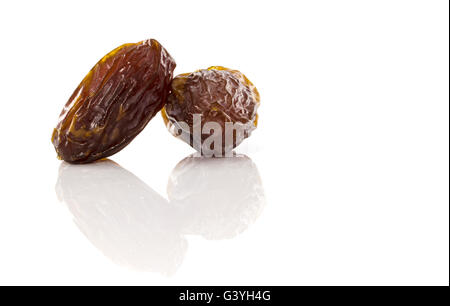 two fresh best quality dates isolated on white background Stock Photo ...