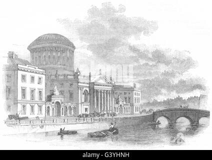 The Four Courts, Dublin. Ireland, antique print 1835 Stock Photo - Alamy