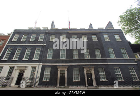 The Union flag is flown above 10 Downing Street, London. Picture date ...