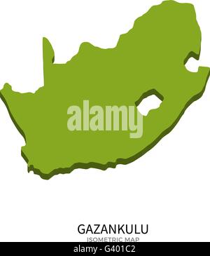 Detailed map of Gazankulu and capital city Giyani with flag on black ...