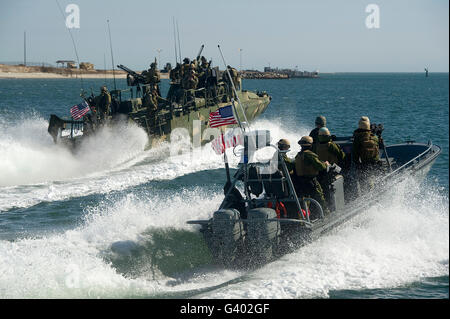 A US Navy Riverine Command Boat patrols during exercise Spartan Kopis ...