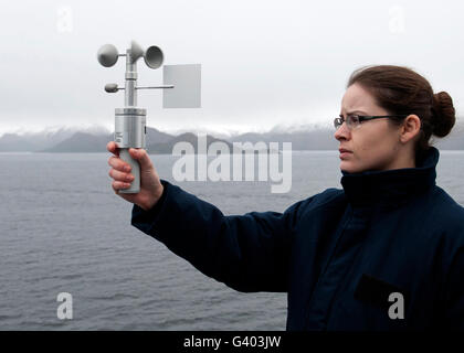 An anemometer. An anemometer is a device for measuring wind speed. This ...