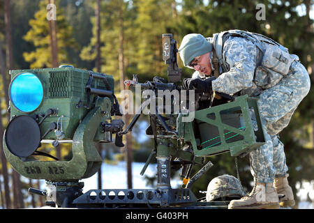 A U.S. Army M240 machine gun assigned to 1st Battalion, 68th Armor ...