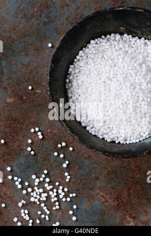 Black Raw Tapioca Pearls in Wooden Bowl. Organic Product Stock Photo ...