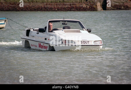 Inventor Tim Dutton with his carboat, the Dutton Mariner, in and around ...